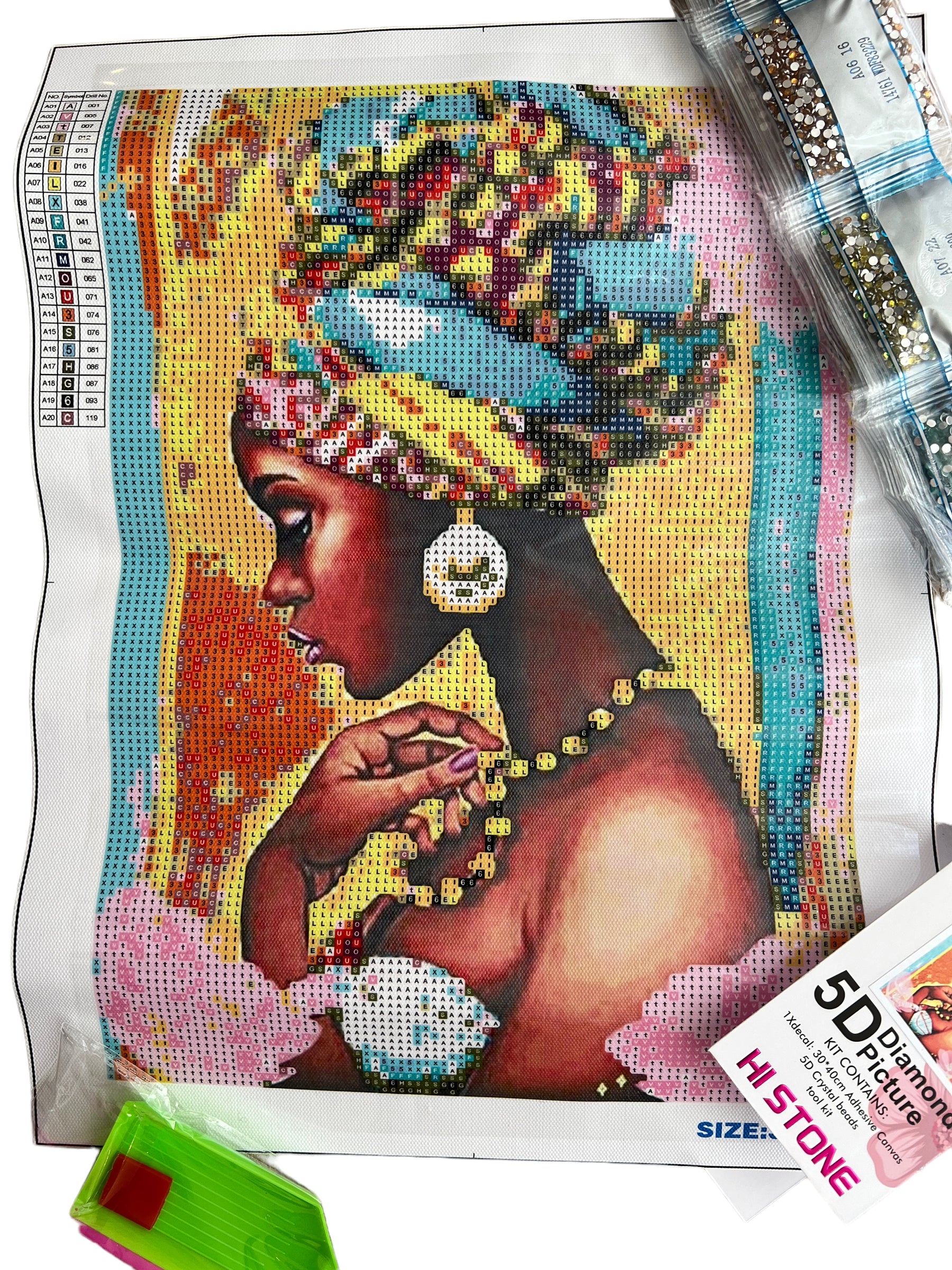 Kit de Pintura con Diamantes 5D - Diamond Paint - Africana - 40 x 30 c ...