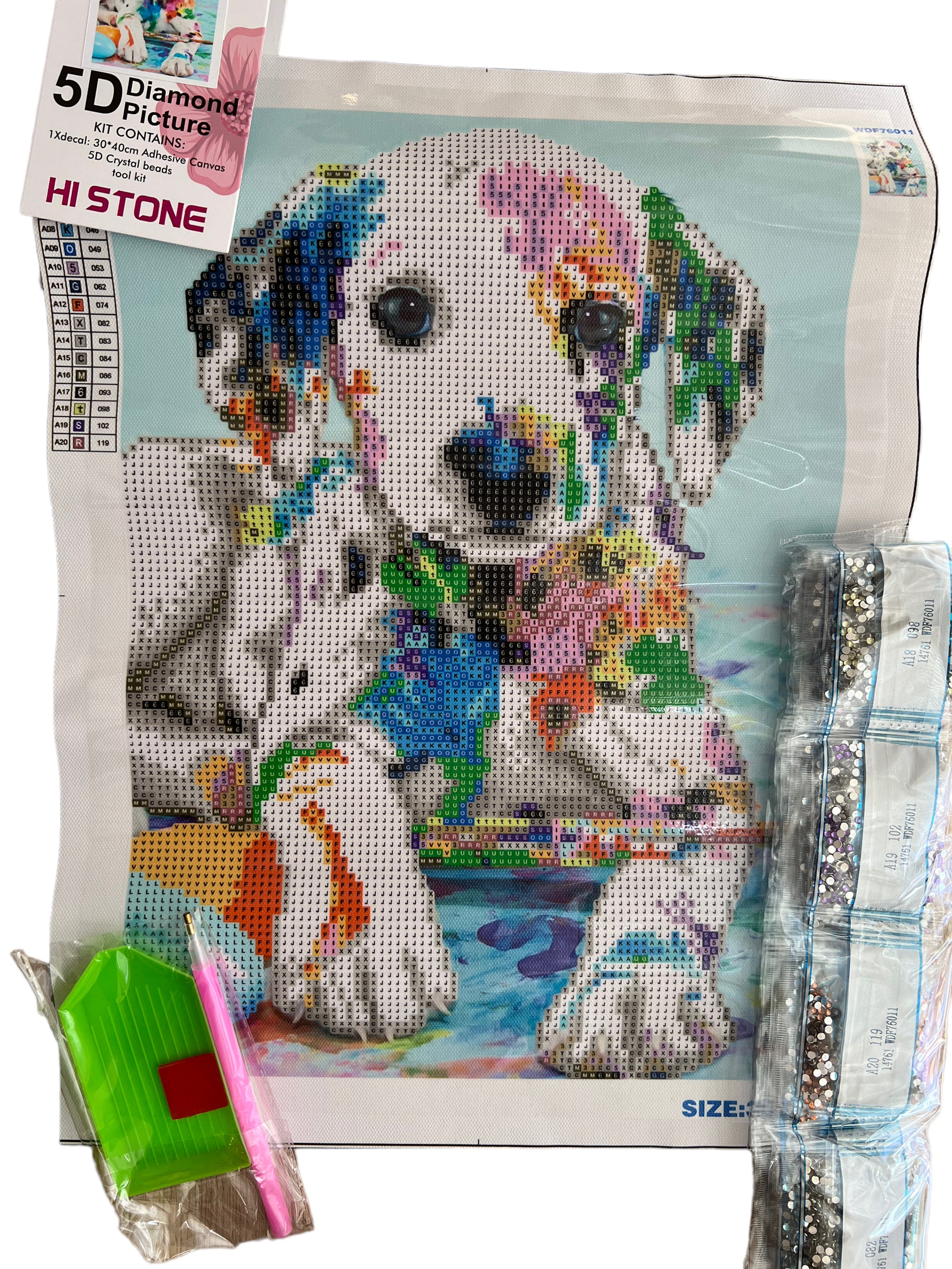 Kit de Pintura con Diamantes 5D - Diamond Paint - Dalmata - 40 x 30 cm ...