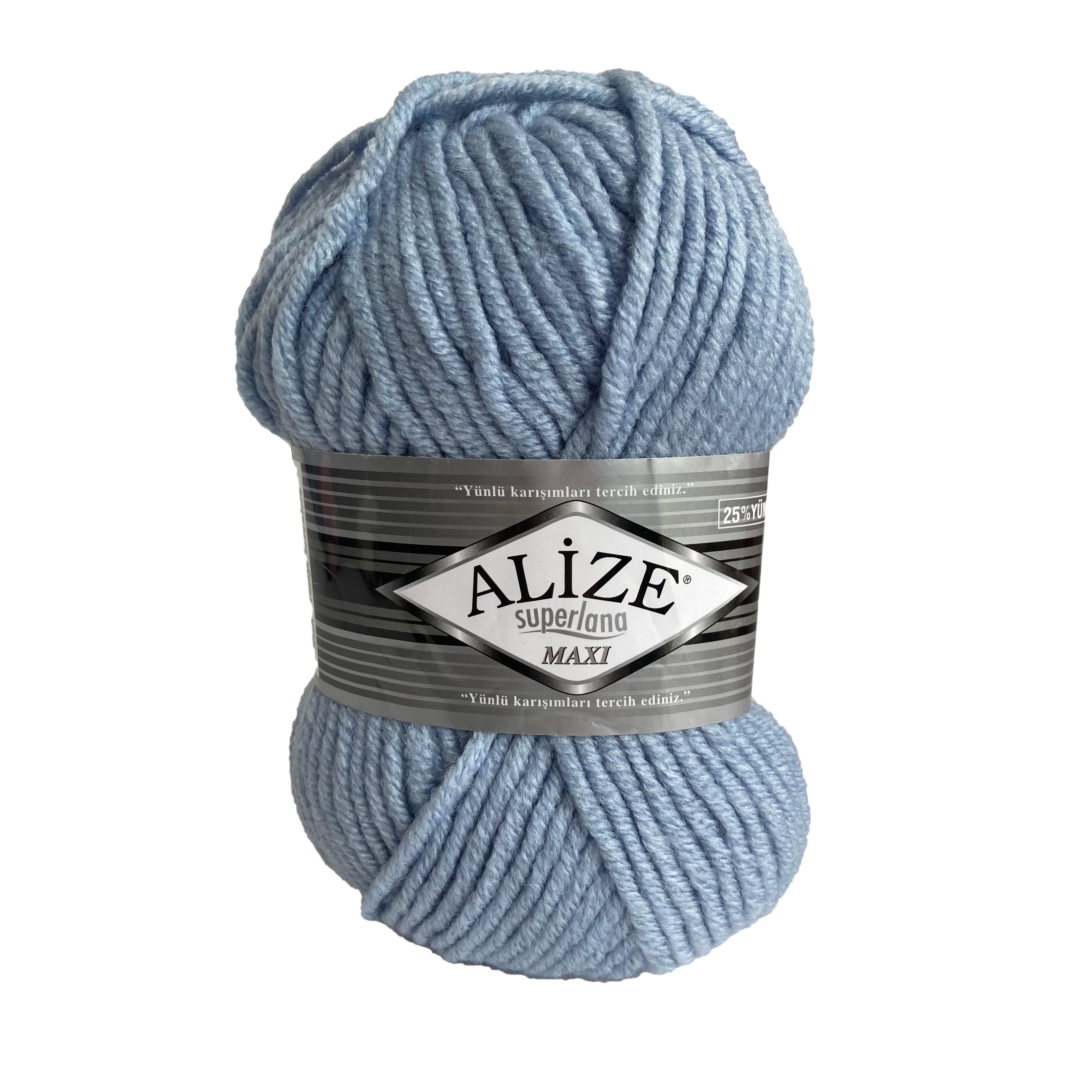 Alize Super Lana Maxi Azul Claro #480 – Entrelanas Sala de Tejido