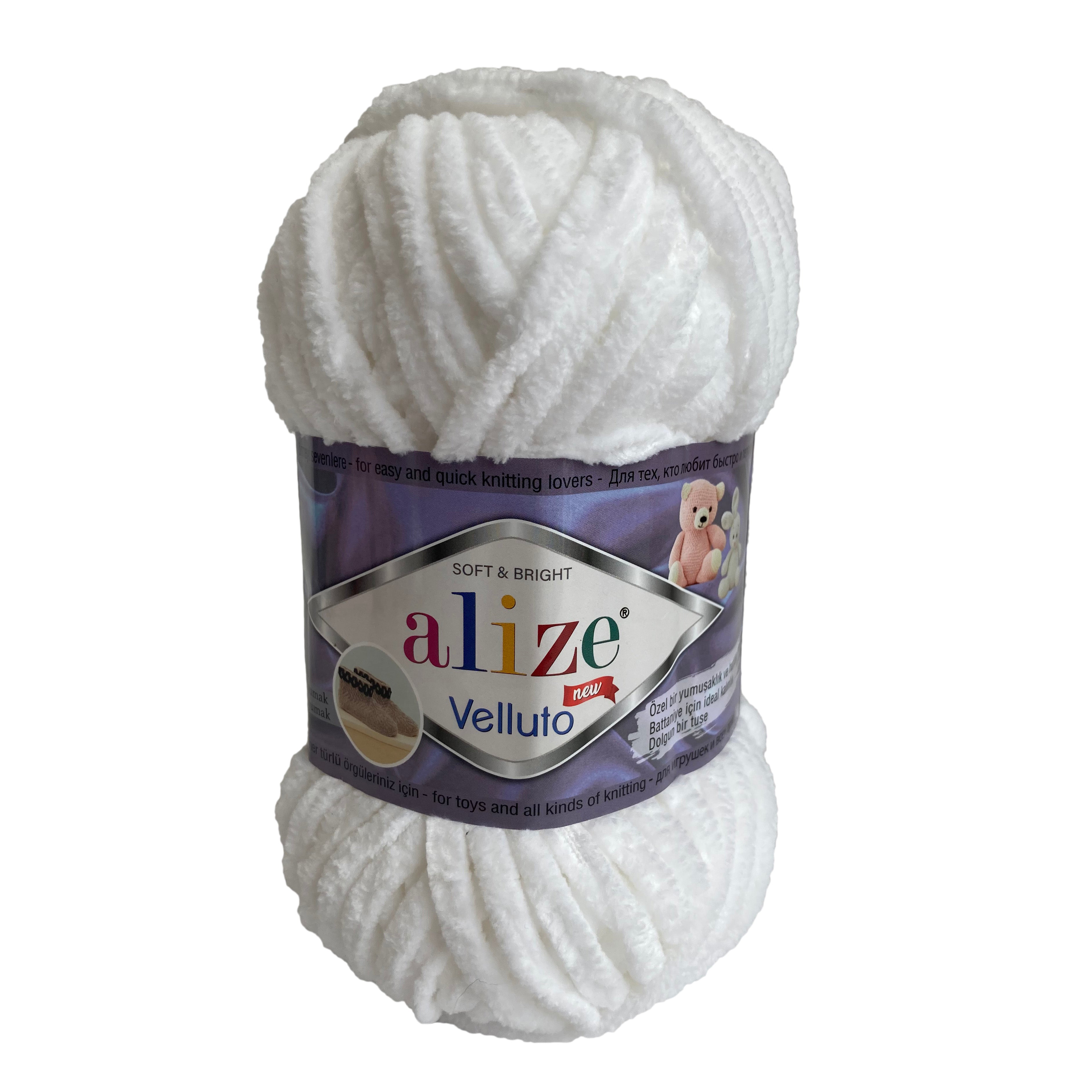 Alize Velluto Blanco #055 – Entrelanas Sala de Tejido