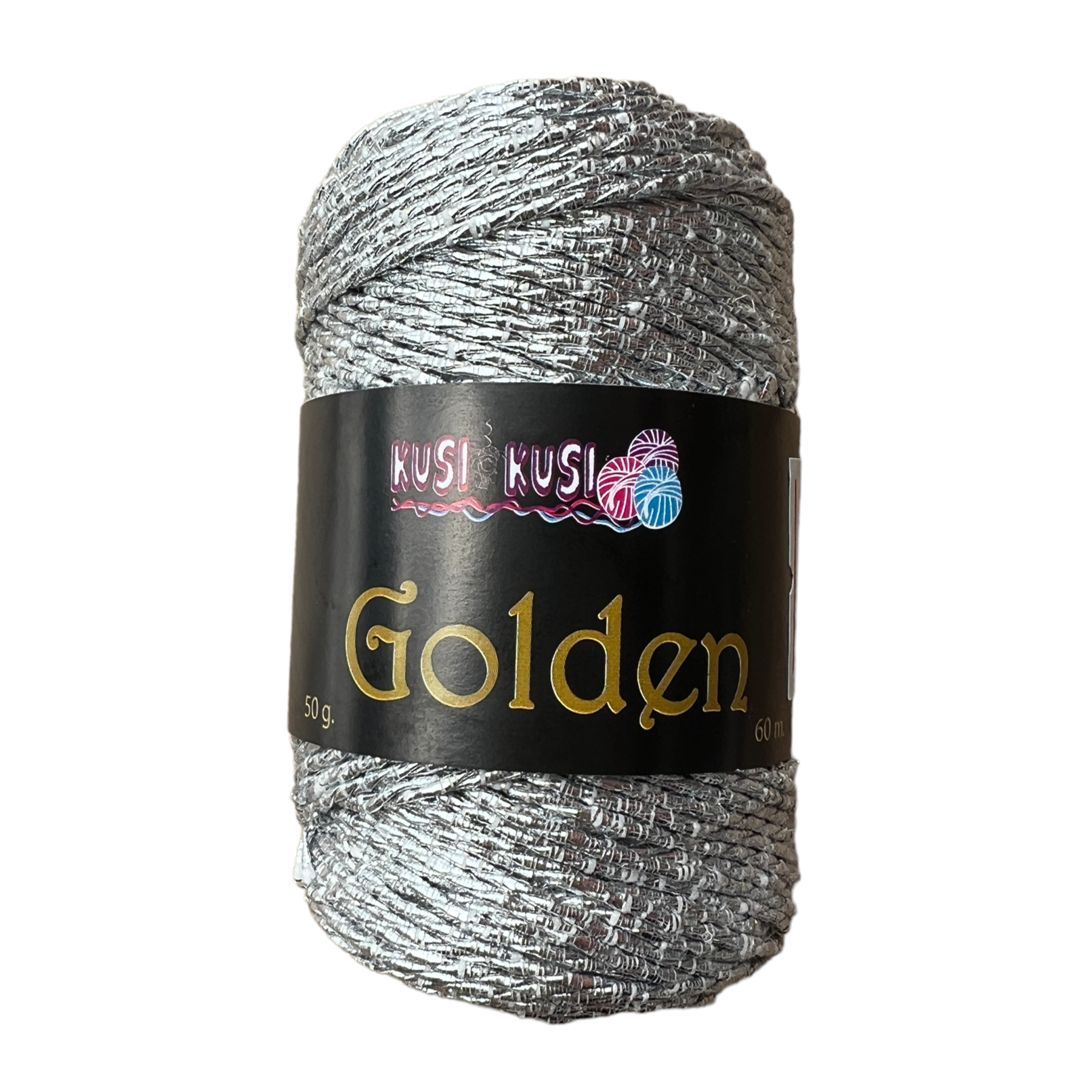 Lana Kusi Kusi Golden Metalizada Plateada – Entrelanas Sala de Tejido